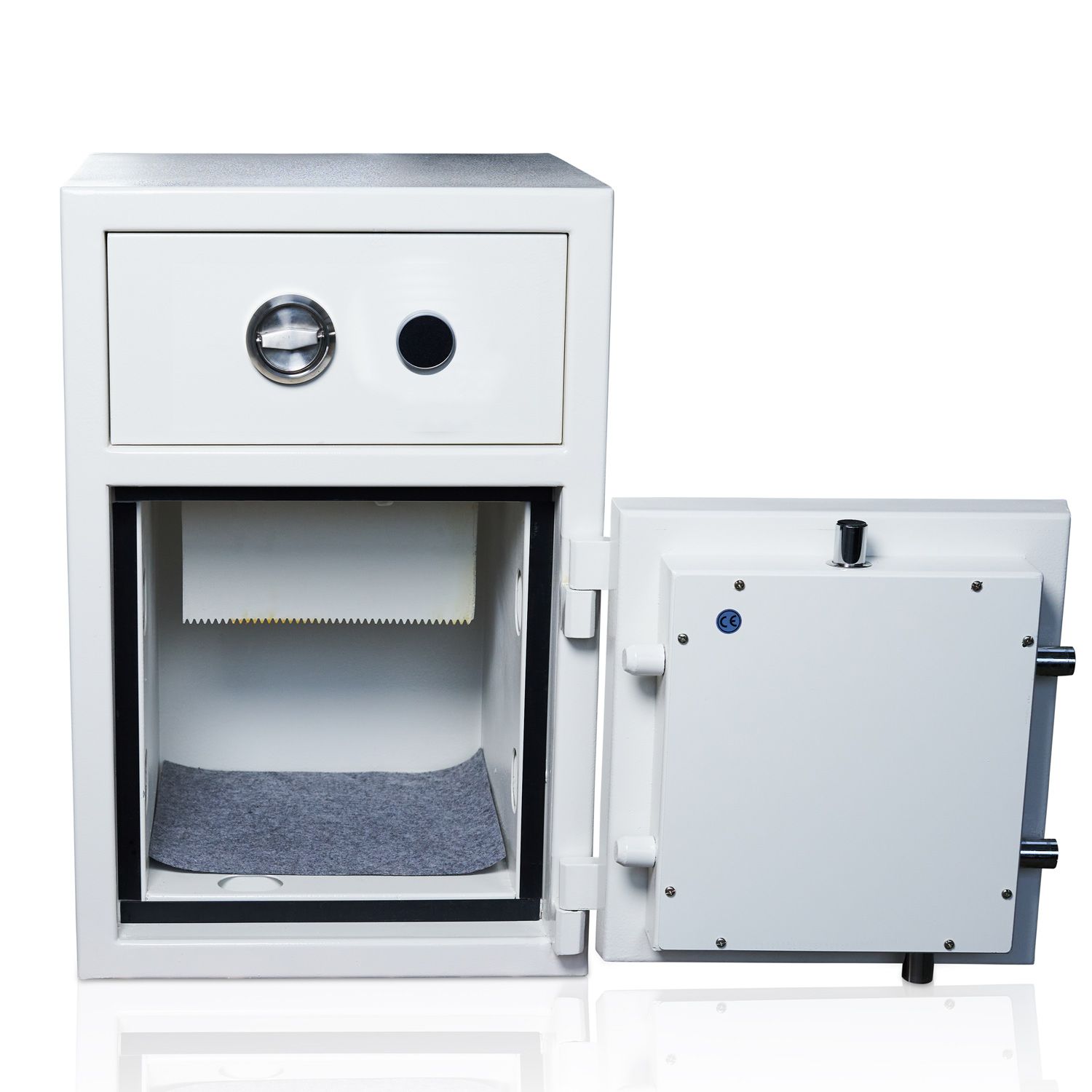 Deposit safe with drawer – double lock, 6 bolts