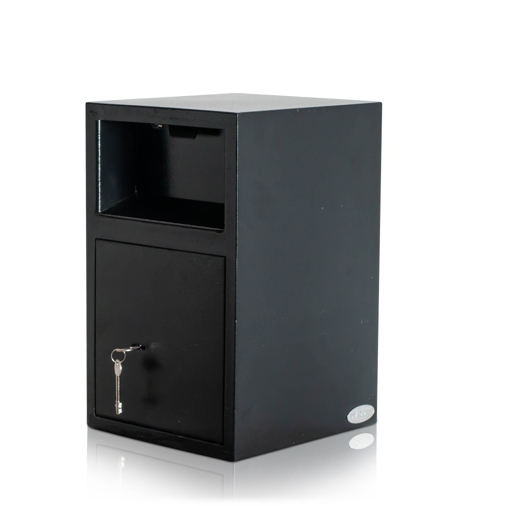 Deposit safe with lockable deposit flap – key lock